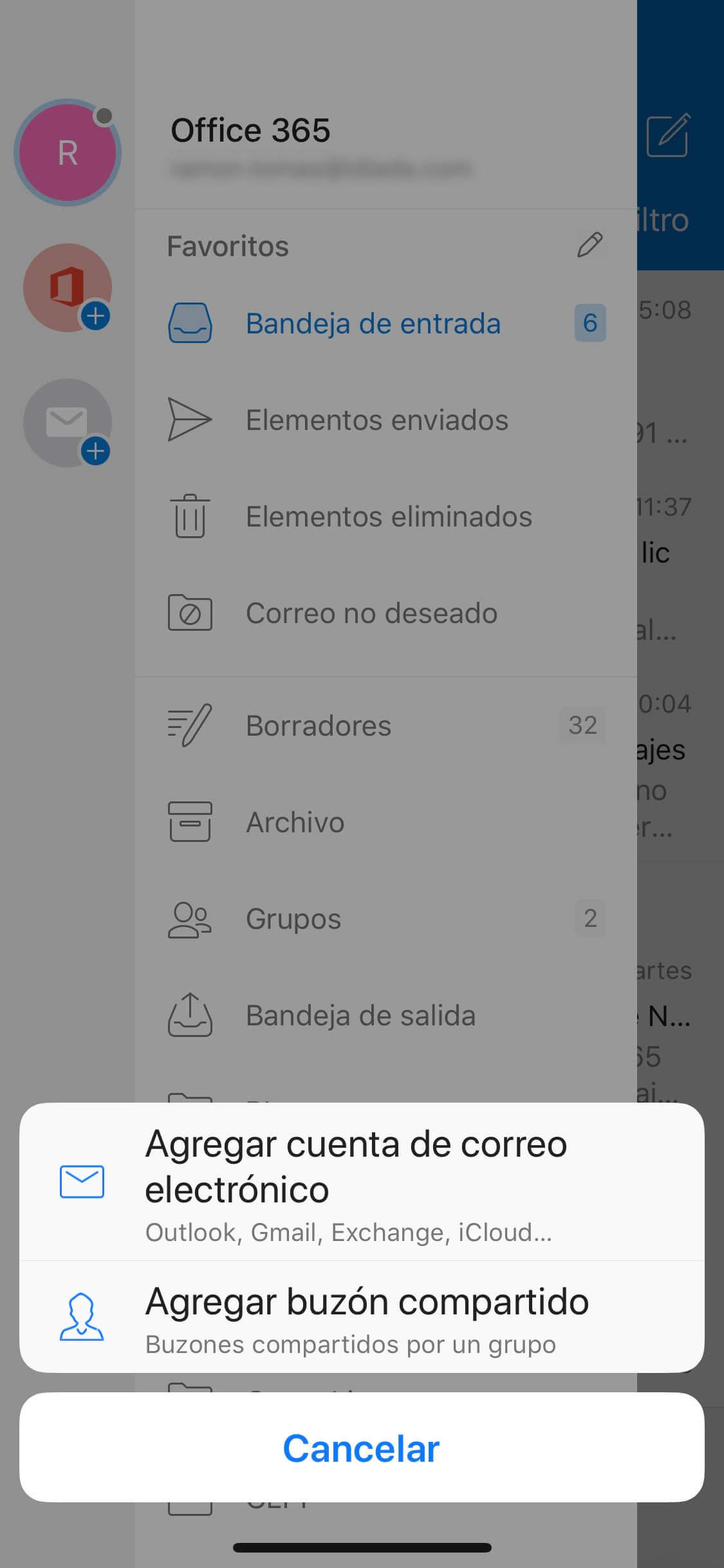Cómo abrir un buzón compartido en Outlook con iOS y Android